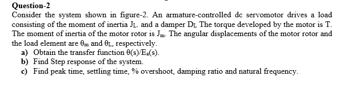 Solved Question-2 Consider the system shown in figure-2. An | Chegg.com