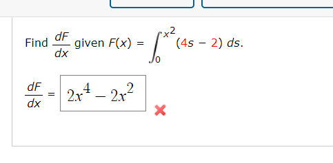 Solved Find \( \frac{d F}{d x} \) given \( | Chegg.com