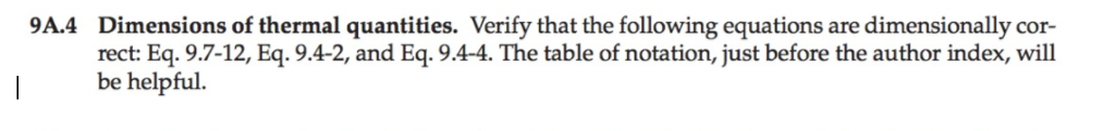 Dimensions of thermal quantities. Verify that the | Chegg.com