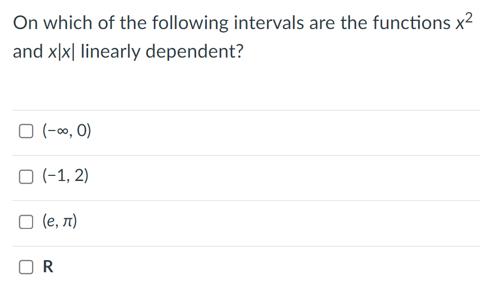 Solved On which of the following intervals are the functions | Chegg.com