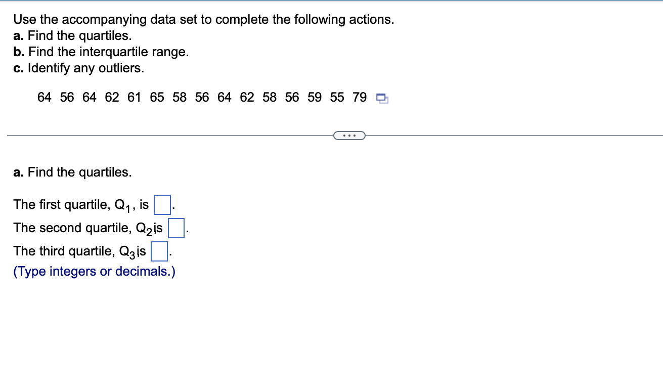 Solved Use the accompanying data set to complete the | Chegg.com