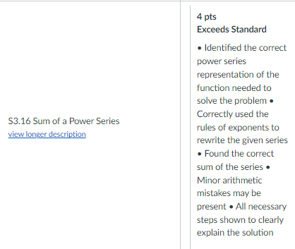 Solved S3.16 The Sum of a Function Using Power Series | Chegg.com