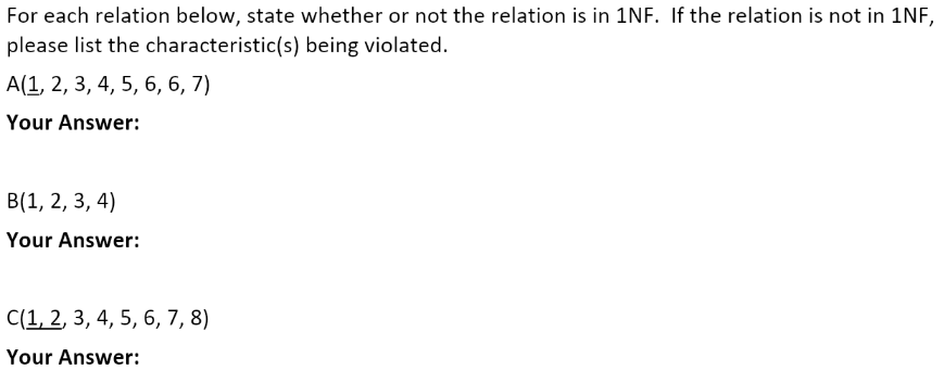Solved For each relation below, state whether or not the | Chegg.com