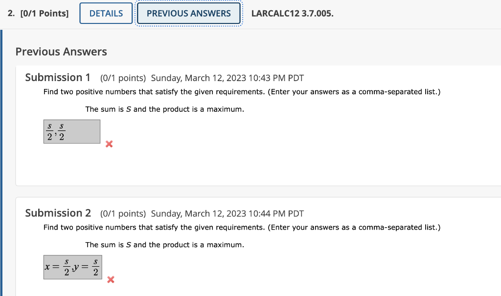 Solved Find two positive numbers that satisfy the given | Chegg.com