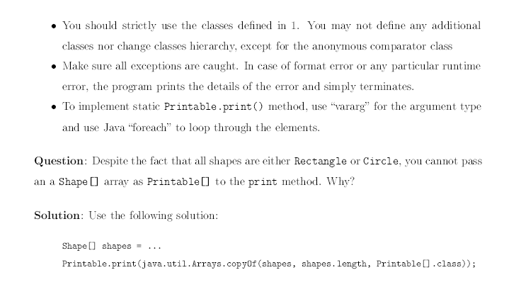 Solved Q 1. Define the following classes and interfaces: i. | Chegg.com