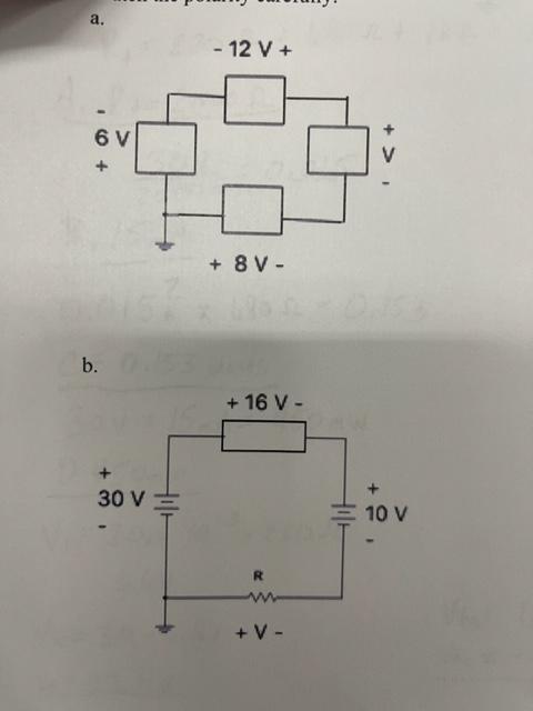 Solved Using Kirchhoff's Law, find the unknown voltages for | Chegg.com