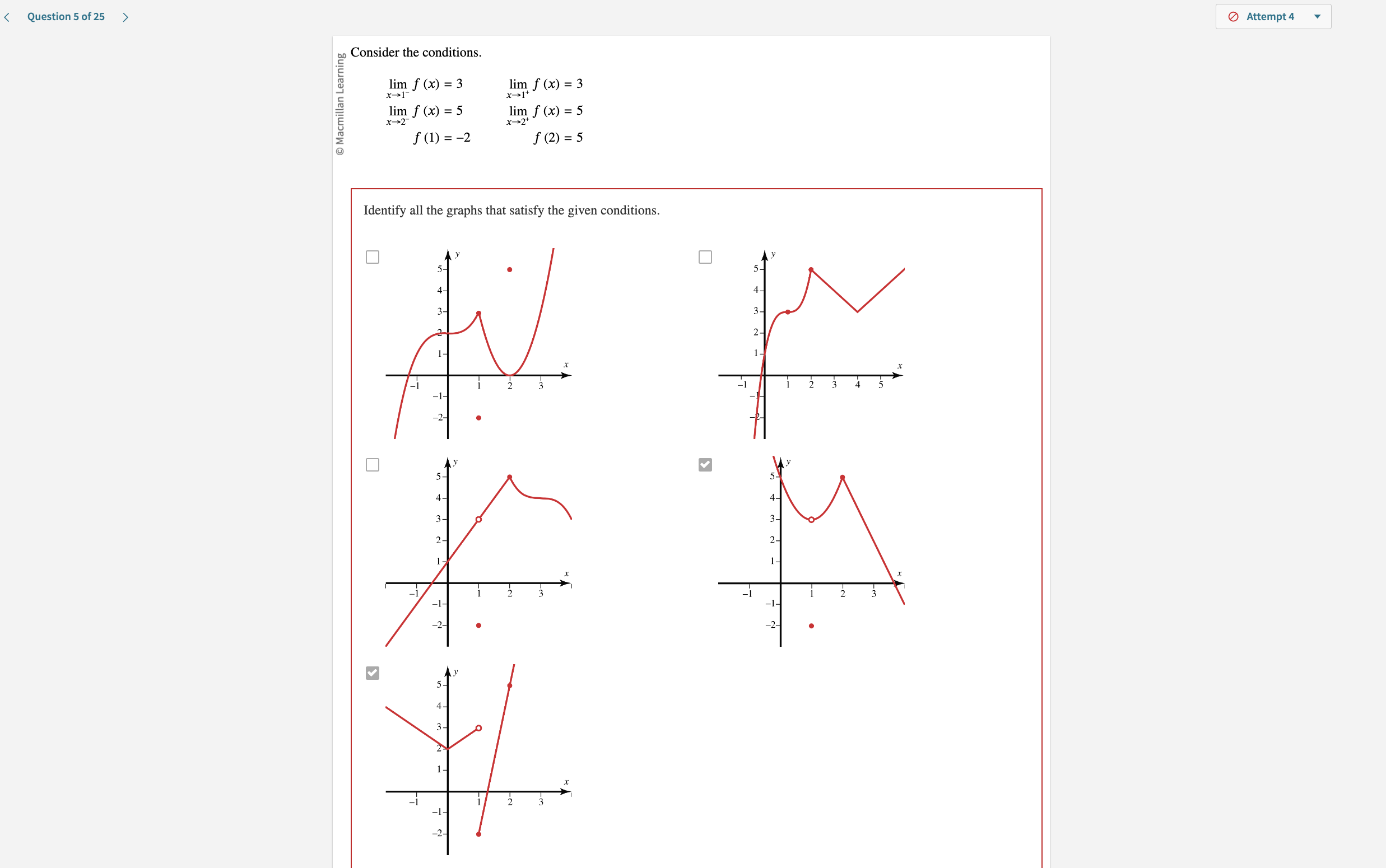 Solved Identify all the graphs that satisfy the given | Chegg.com