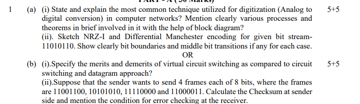 Solved 1(a) (i) ﻿State and explain the most common technique | Chegg.com
