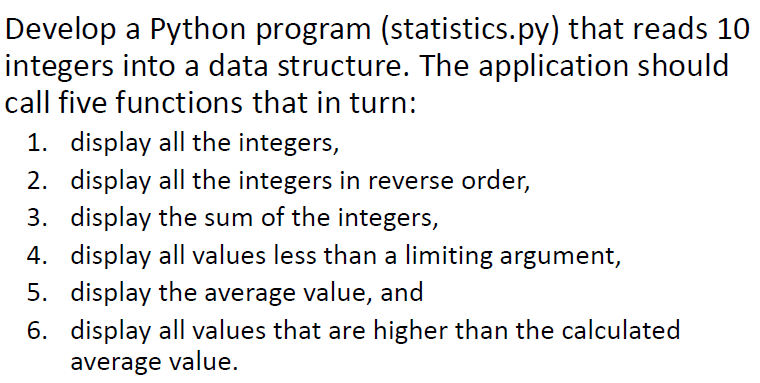 Solved Develop a Python program (statistics.py) that reads | Chegg.com