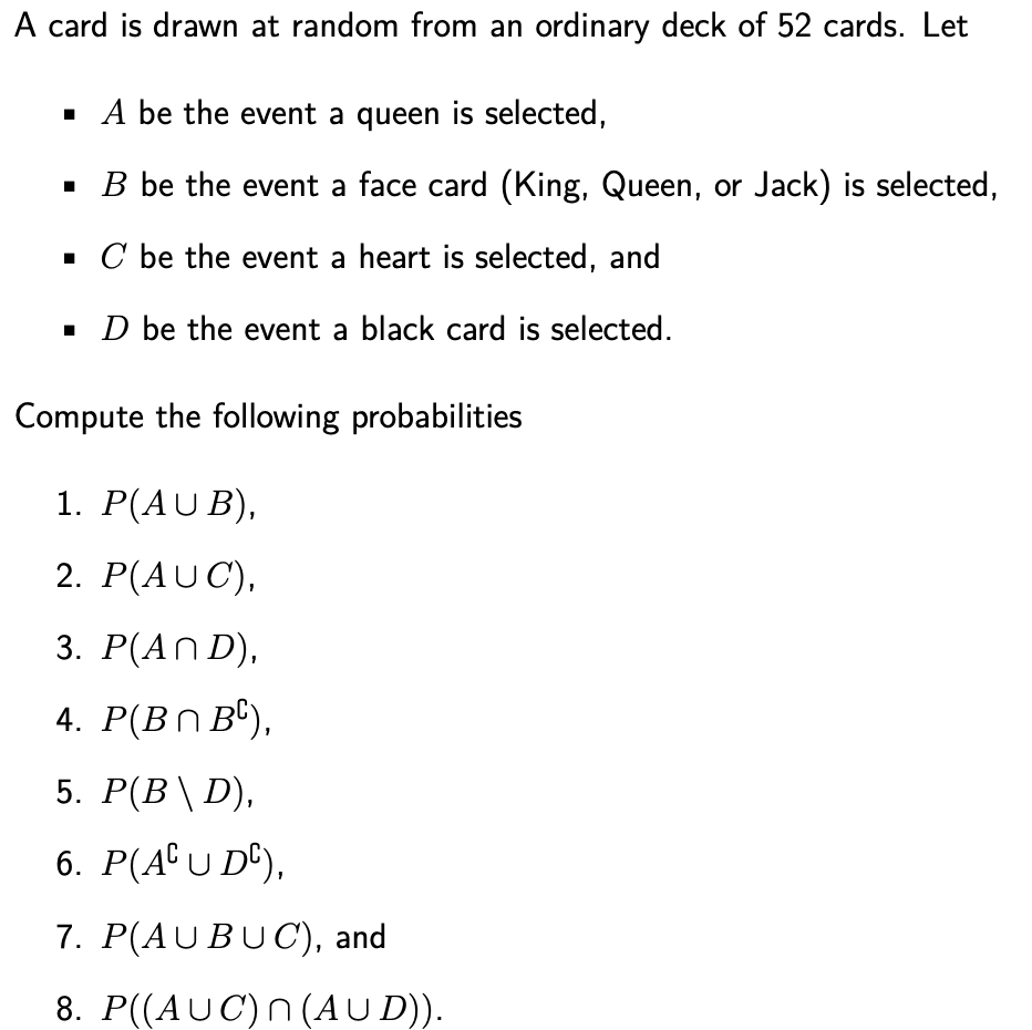 Solved A card is drawn at random from an ordinary deck of 52 | Chegg.com