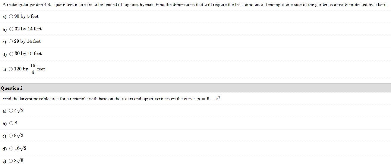 Solved A rectangular garden 450 square feet in area is to be | Chegg.com