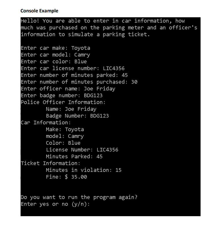 Solved Parking Ticket Program Basic Steps in Creating your | Chegg.com