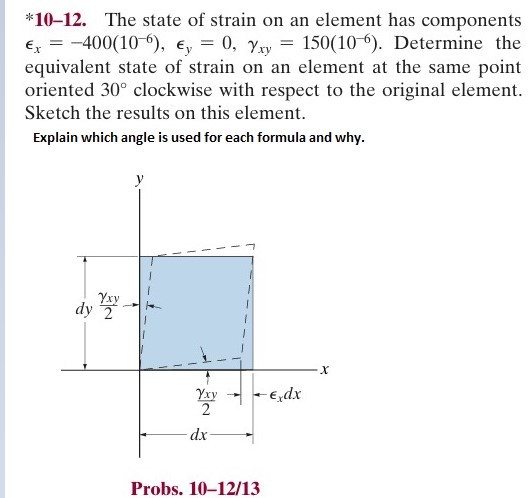 Solved by an EXPERT *10-12. ﻿The state of ﻿strain on an ﻿element has | Chegg.com