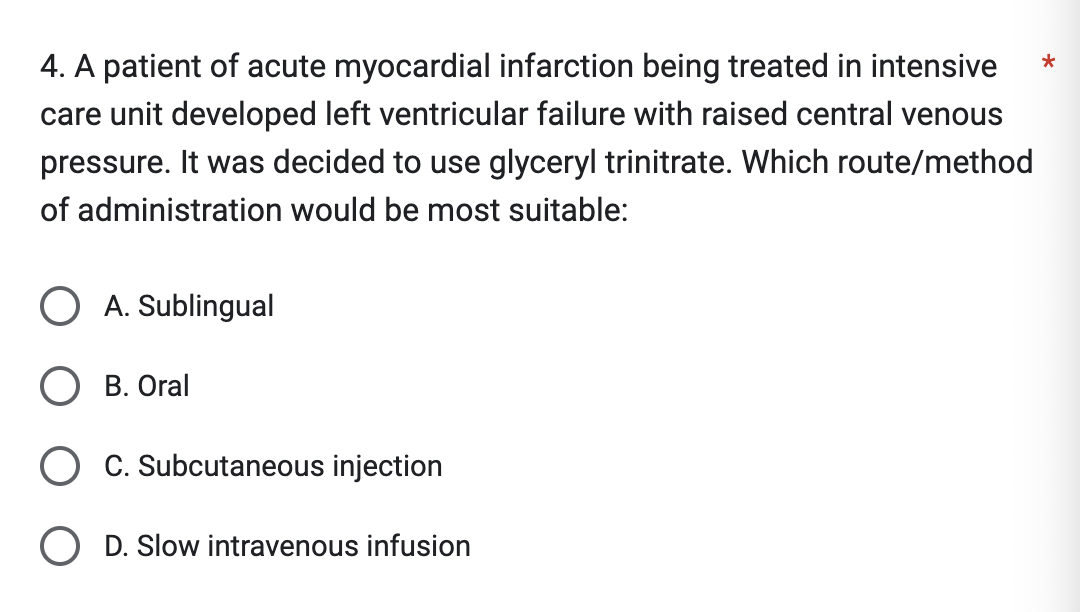 Solved 4. A patient of acute myocardial infarction being | Chegg.com
