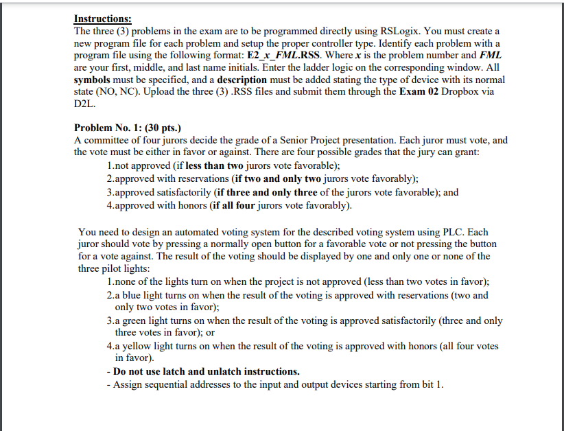 Solved The three (3) problems in the are to be programmed | Chegg.com