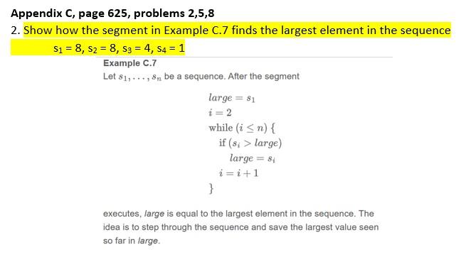 Solved s1=8,s2=8,s3=4,s4=1 Example C.7 Let s1,…,sn be a | Chegg.com