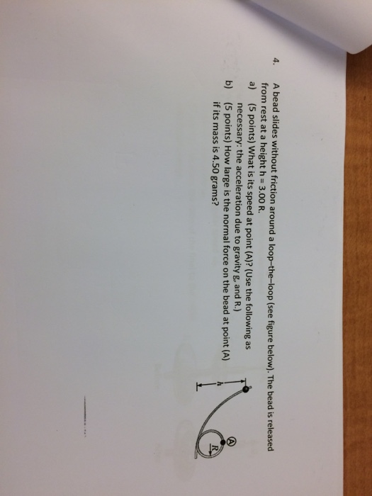 Solved A bead slides without friction around a loop-the-loop | Chegg.com