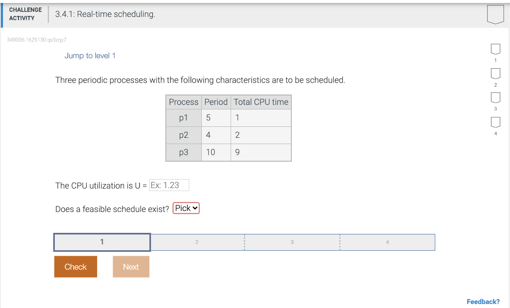 Solved CHALLENGE ACTIVITY 3.4.1: Real-time scheduling. | Chegg.com