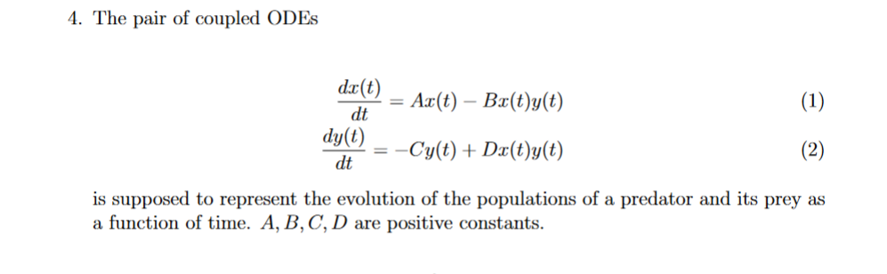 Solved 4. The pair of coupled ODEs | Chegg.com