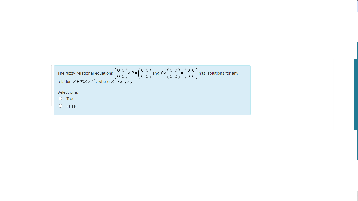 Solved The fuzzy relational equations | Chegg.com