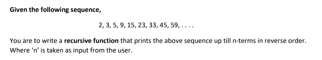Solved Given the following sequence, | Chegg.com