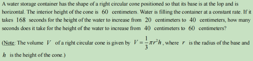Solved A water storage container has the shape of a right | Chegg.com