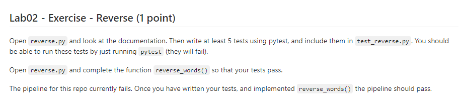 Solved Labo2 - Exercise - Reverse (1 point) Open reverse.py | Chegg.com