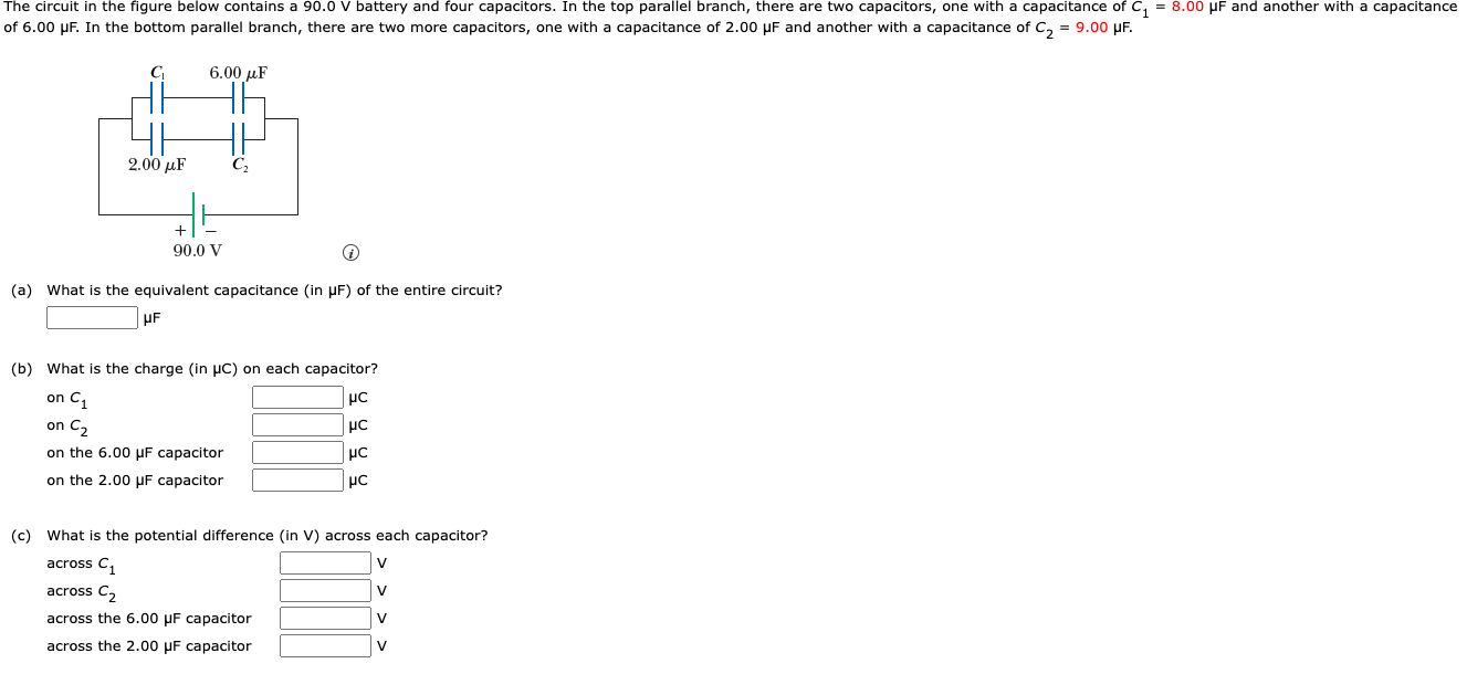 Solved of 6.00μF. In the bottom parallel branch, there are | Chegg.com