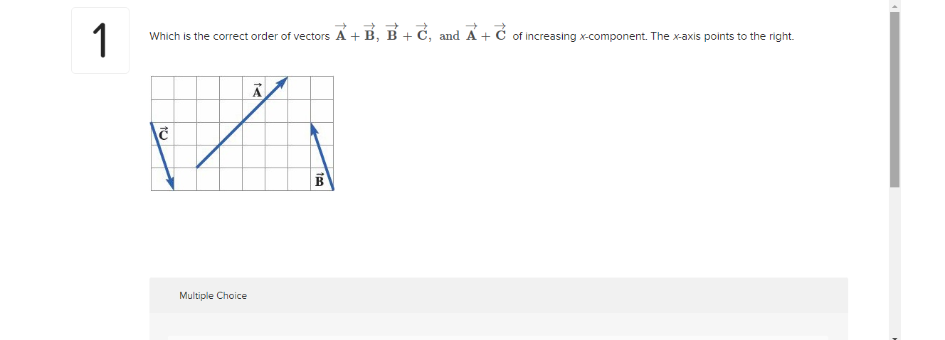 Solved Which is the correct order of vectors A→+B→, B→+C→, | Chegg.com