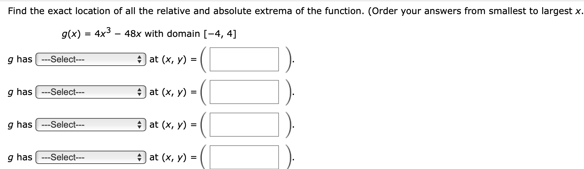 Solved Find the exact location of all the relative and | Chegg.com