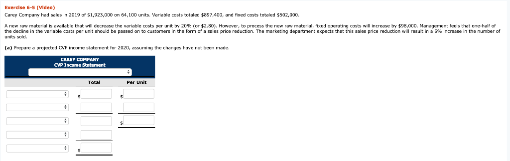 Solved (b) Prepare a projected CVP income statement for | Chegg.com