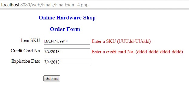 I need help with this PHP:Design a form for ordering | Chegg.com