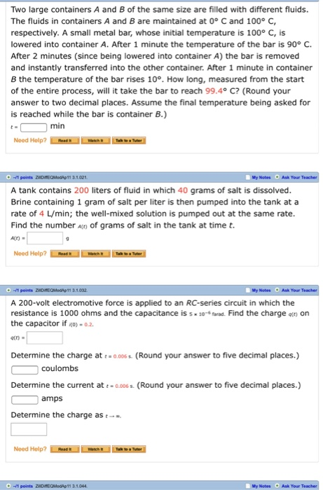 Solved Two large containers A and B of the same size are | Chegg.com