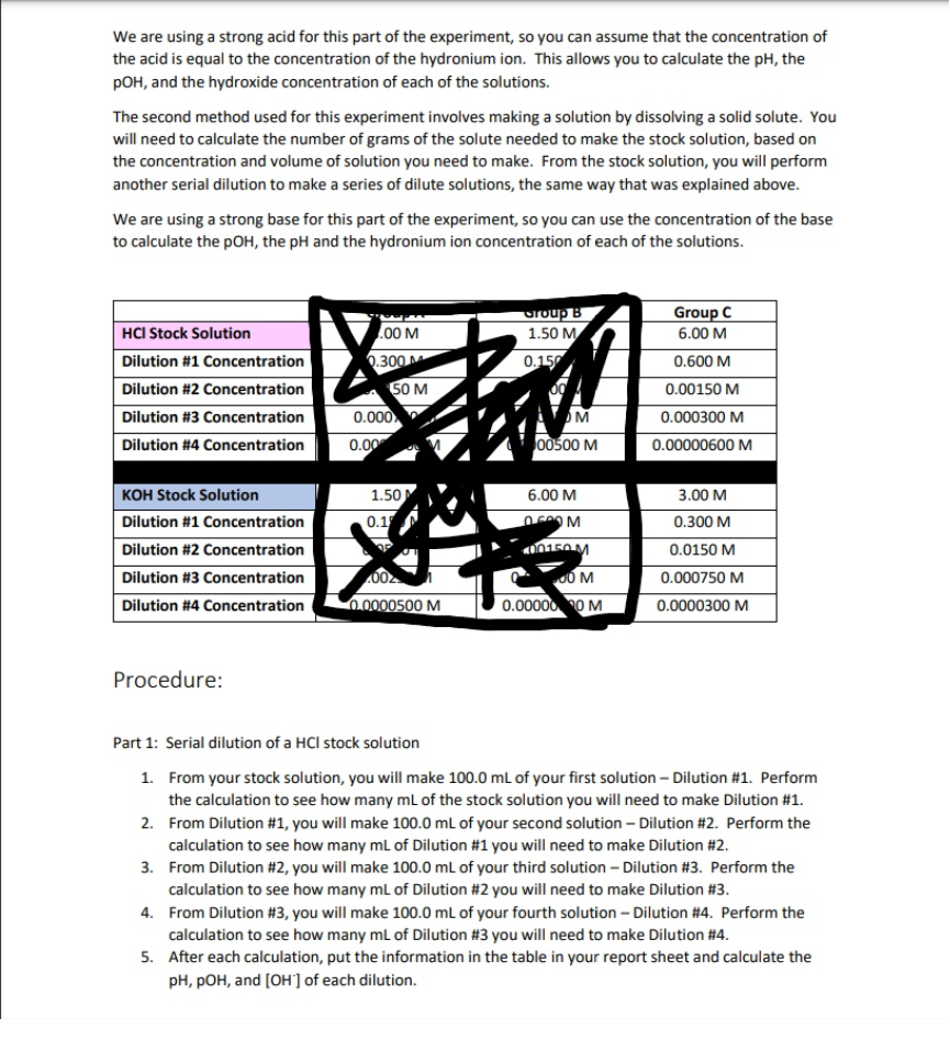 Solved Experiment 16: Making Solutions Report Sheet Part 1: | Chegg.com
