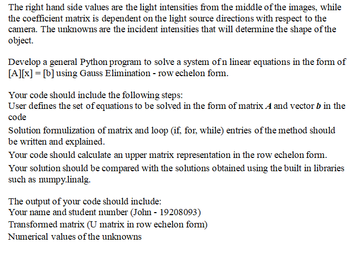 Solved To infer the surface shape of an object from images | Chegg.com