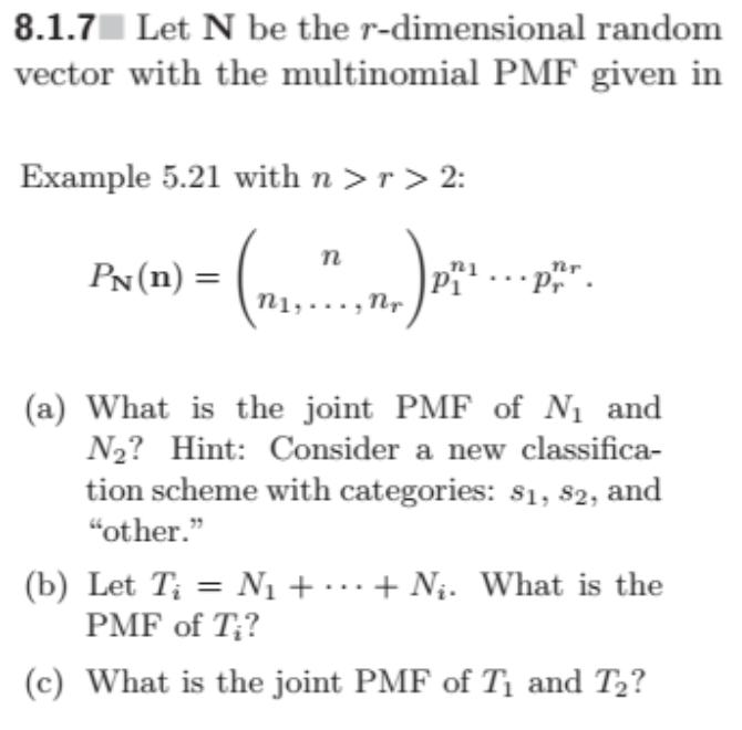 8.1.7 Let N be the r-dimensional random vector with | Chegg.com