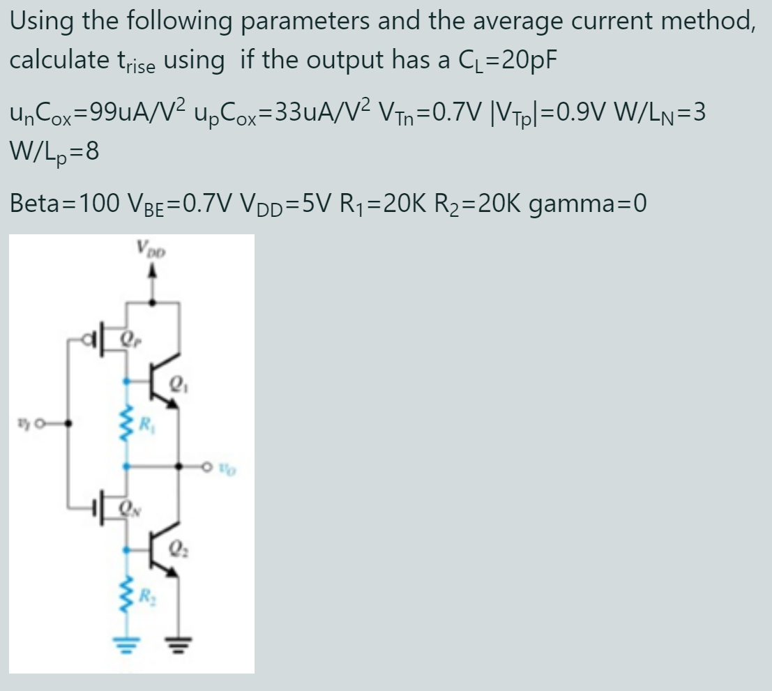 Solved Using the following parameters and the average | Chegg.com