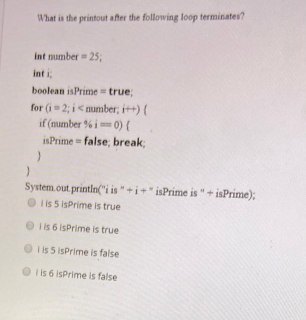 Solved What is the printout after the following loop | Chegg.com