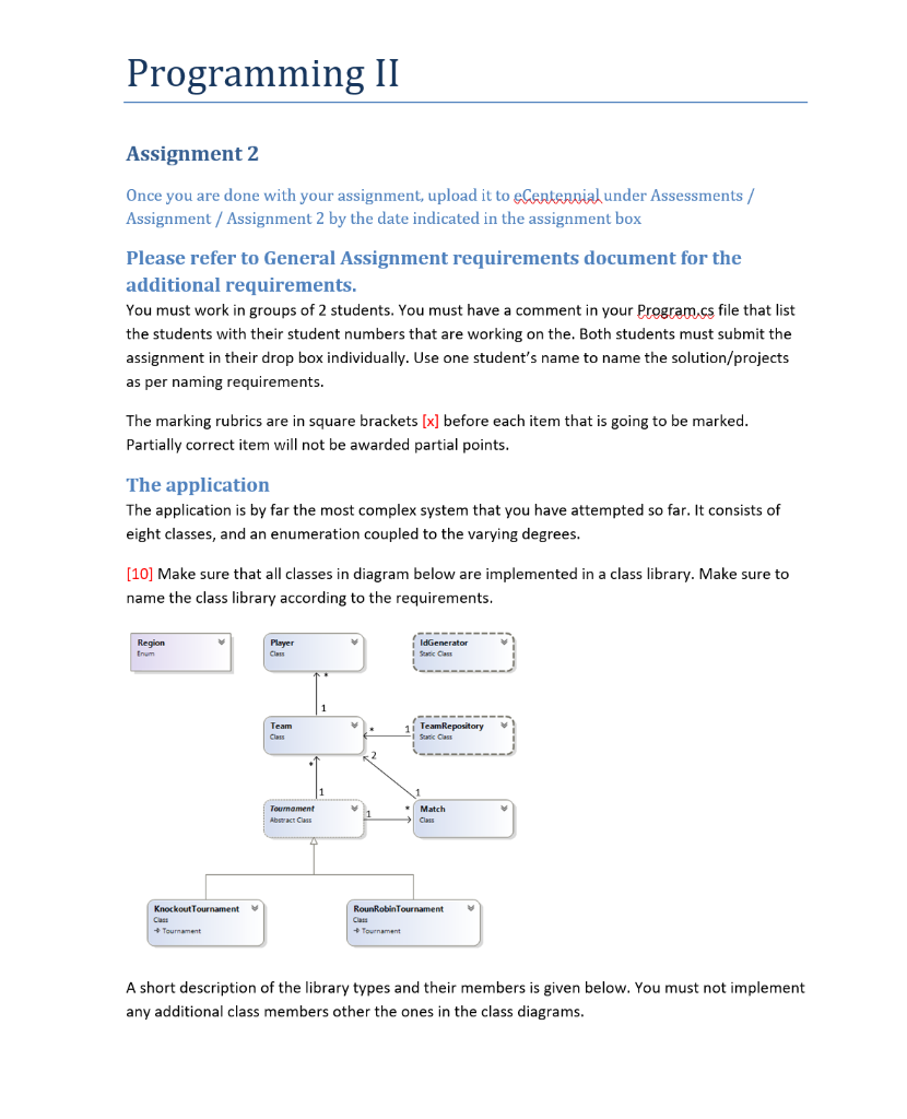 Programming II Assignment 2 Once you are done with | Chegg.com