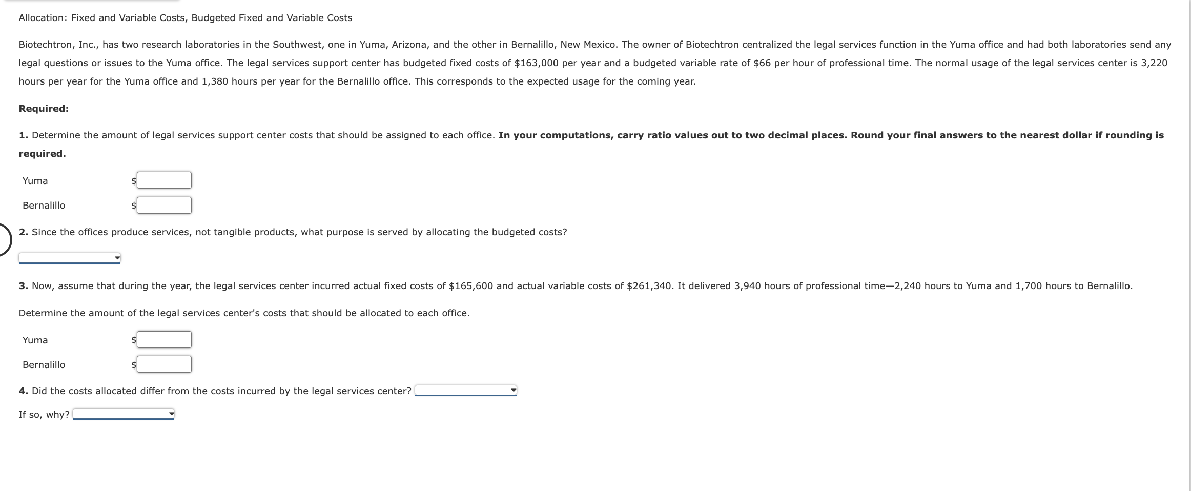 Solved Allocation: Fixed and Variable Costs, Budgeted Fixed | Chegg.com