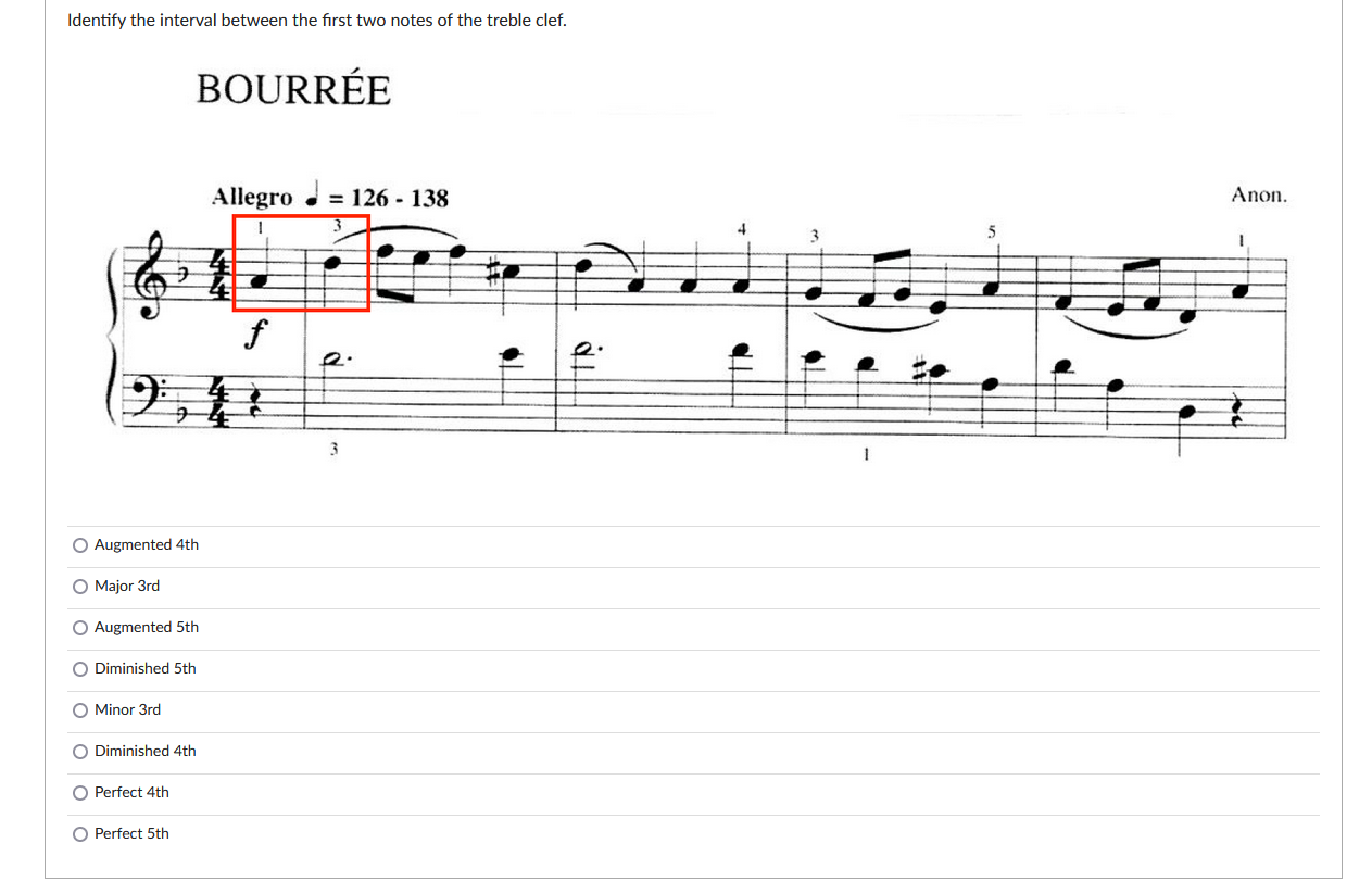 Identify the highest note (by letter name) in the | Chegg.com