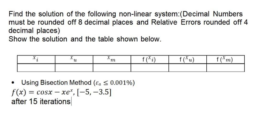 Solved Find the solution of the following non-linear system: | Chegg.com