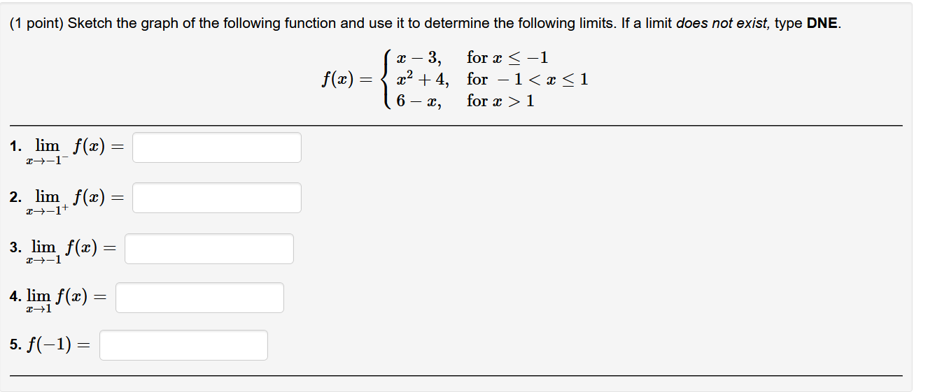 Solved Please help with determining limits of a function | Chegg.com