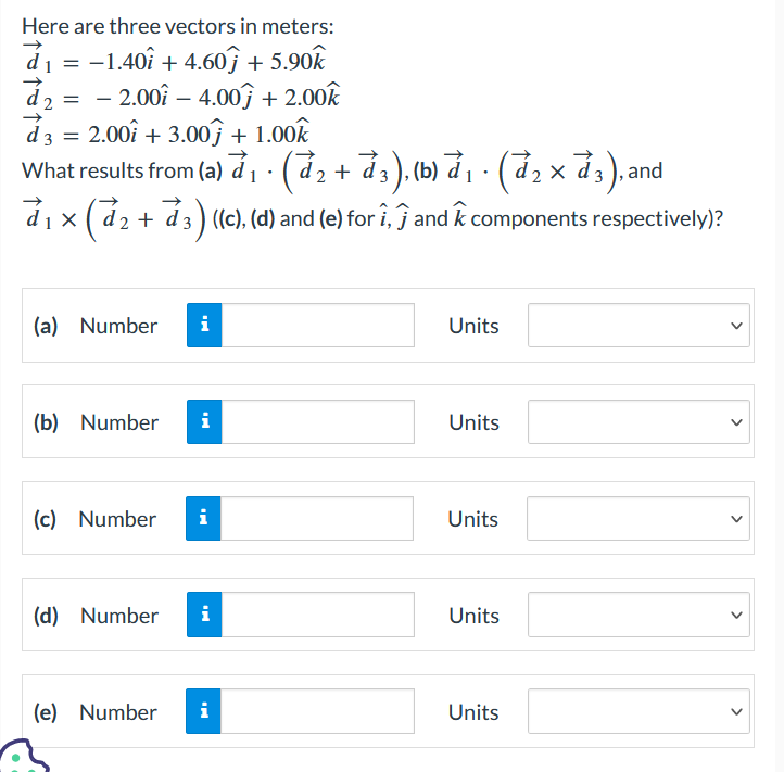 Solved Here are three vectors in meters: | Chegg.com