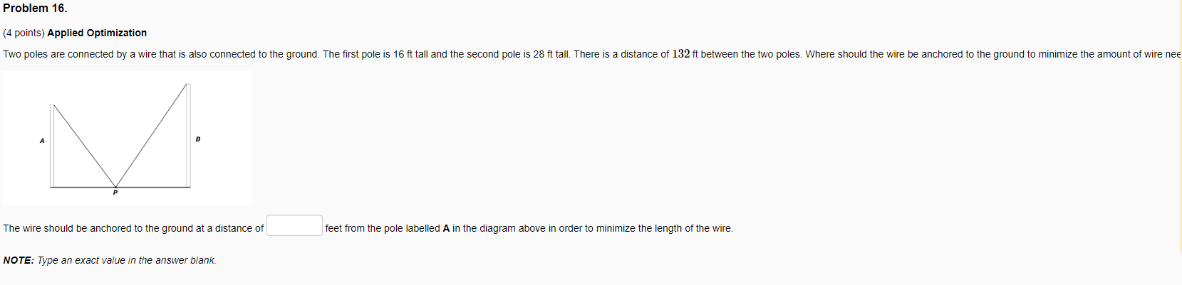 Solved Problem 16. (4 points) Applied Optimization Two poles | Chegg.com