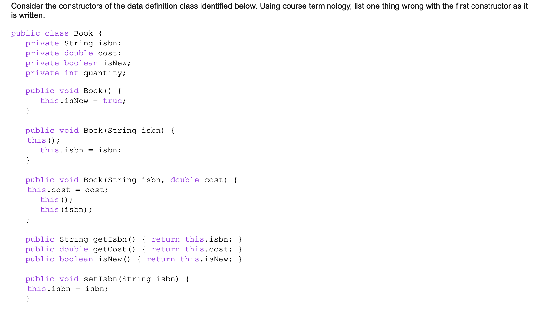 Solved Consider the constructors of the data definition | Chegg.com