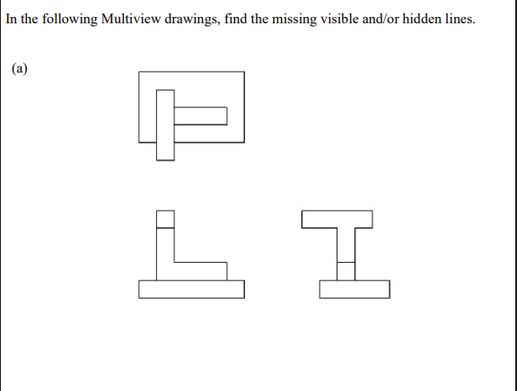 Solved In the following Multiview drawings, find the missing | Chegg.com