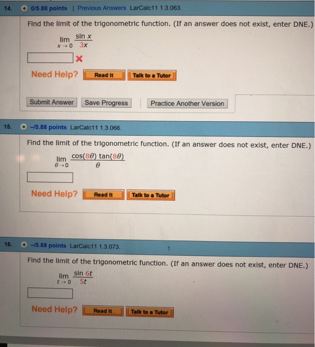 Solved 14. 0/5.88 points | Previous Answers LarCalc11 | Chegg.com Solved 14. 0/5.88 points | Previous Answers LarCalc11 | Chegg.com