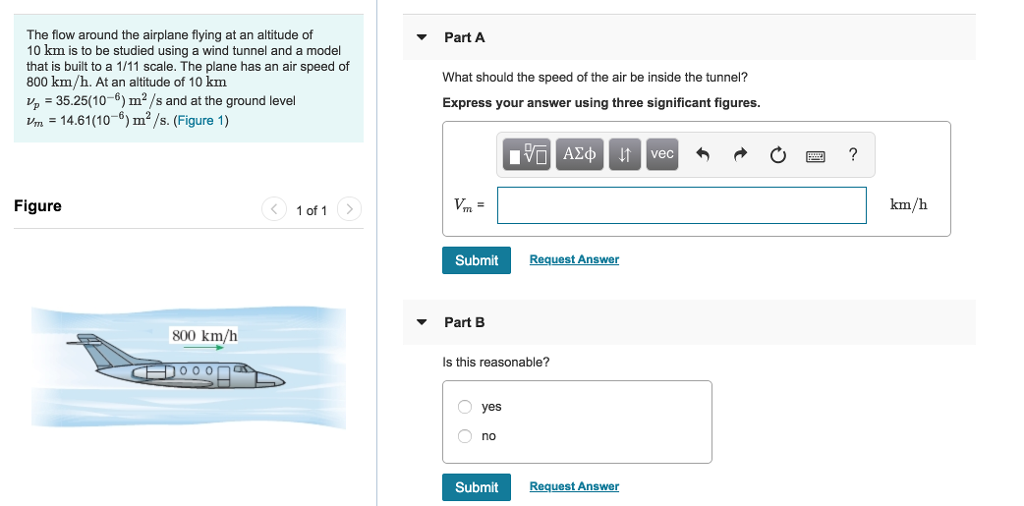 Solved The flow around the airplane flying at an altitude of | Chegg.com