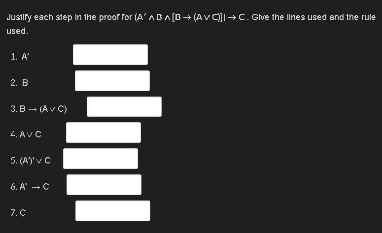 Solved Justify each step in the proof for (A' ABA[B → | Chegg.com